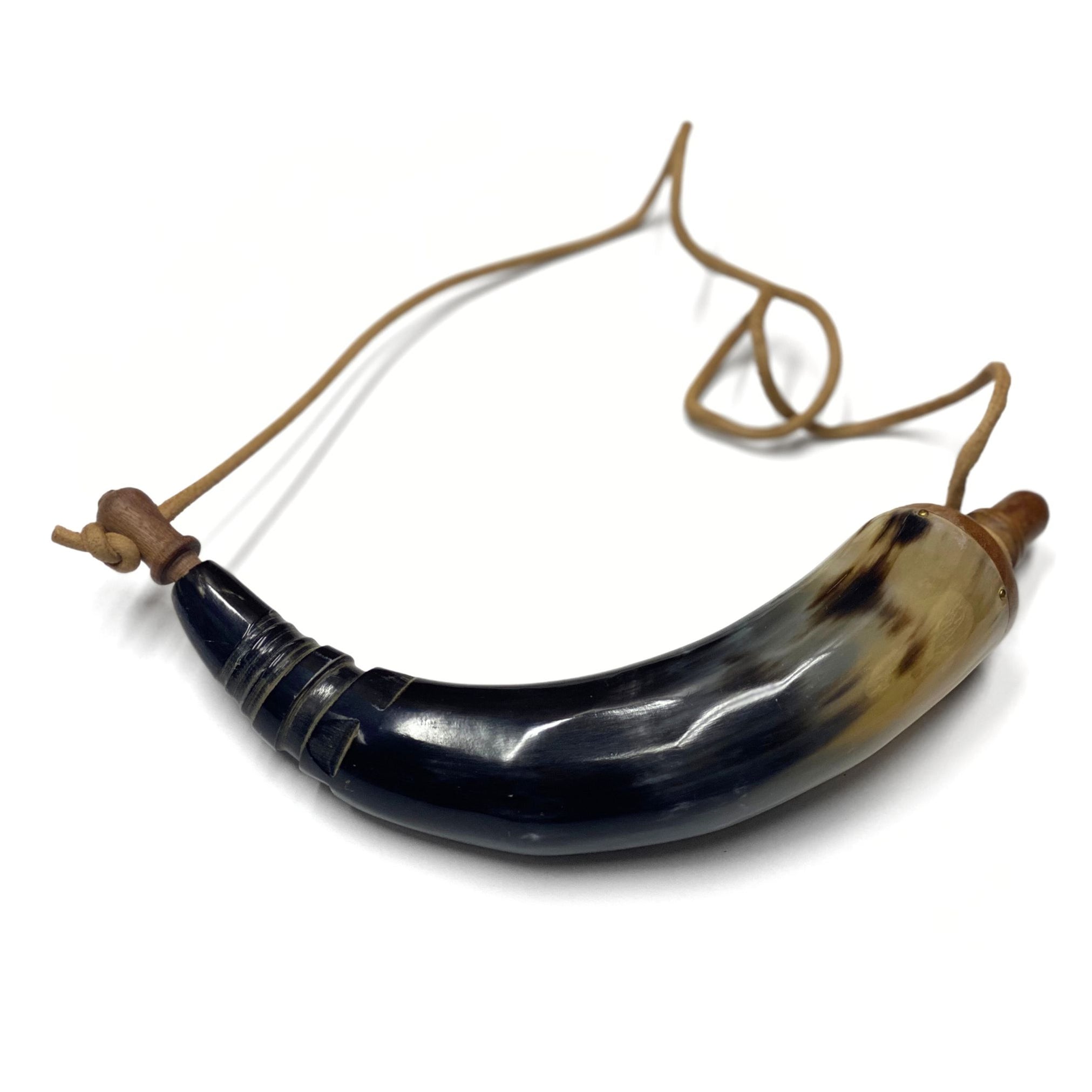Genuine Water Buffalo Powder Horn — Leather Unlimited