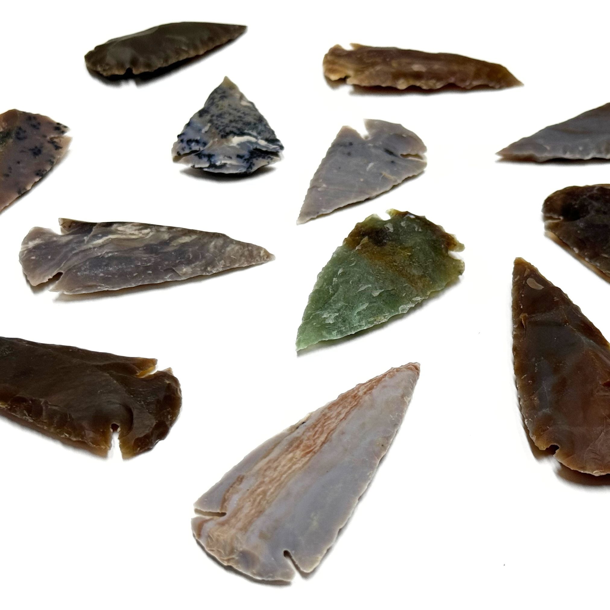 Hand Crafted Agate Arrowheads - Traditional Bow Making Arrowheads ...