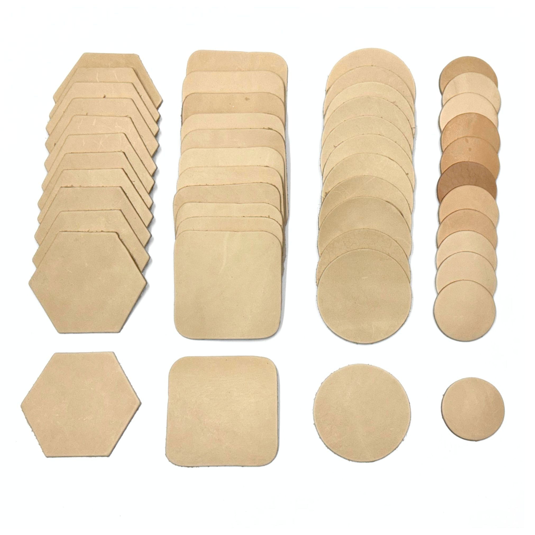 Genuine Leather Coasters - 7-9 oz Oak Leather - Can Be Personalized ...