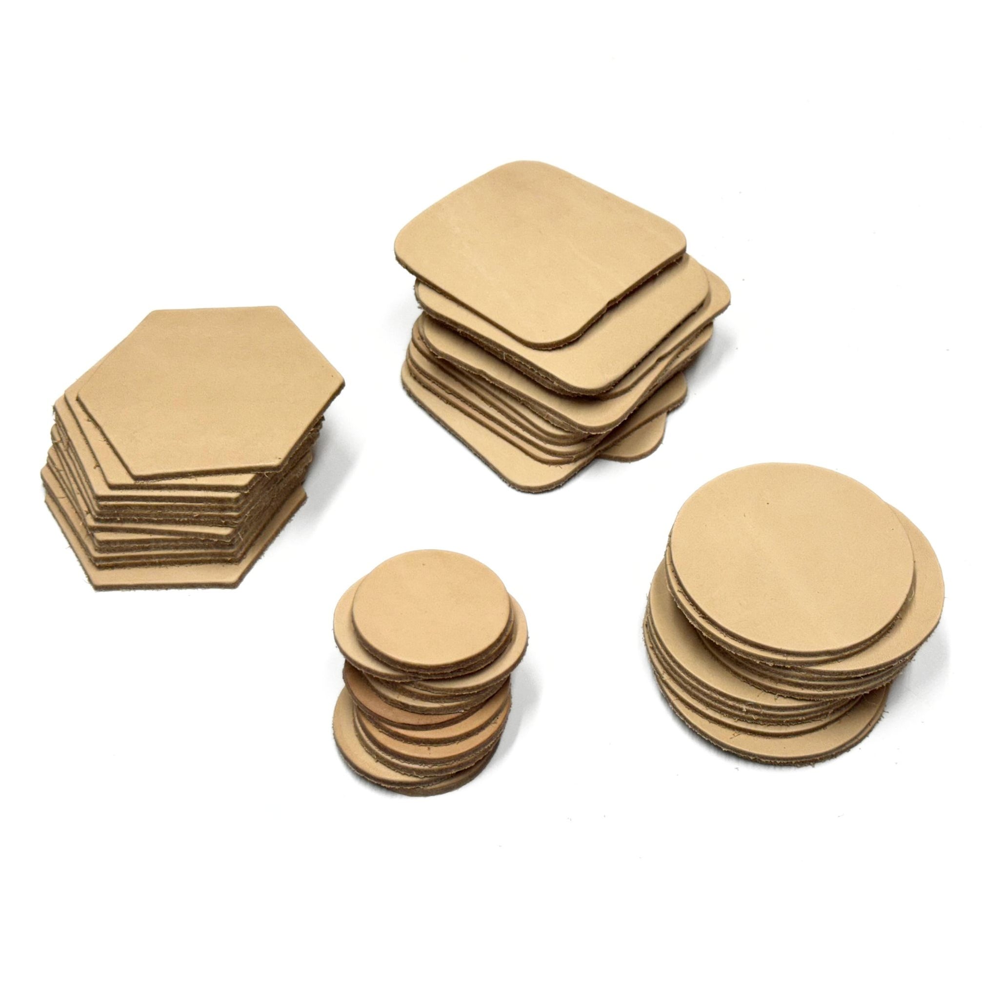 Genuine Leather Coasters - 7-9 oz Oak Leather - Can Be Personalized ...