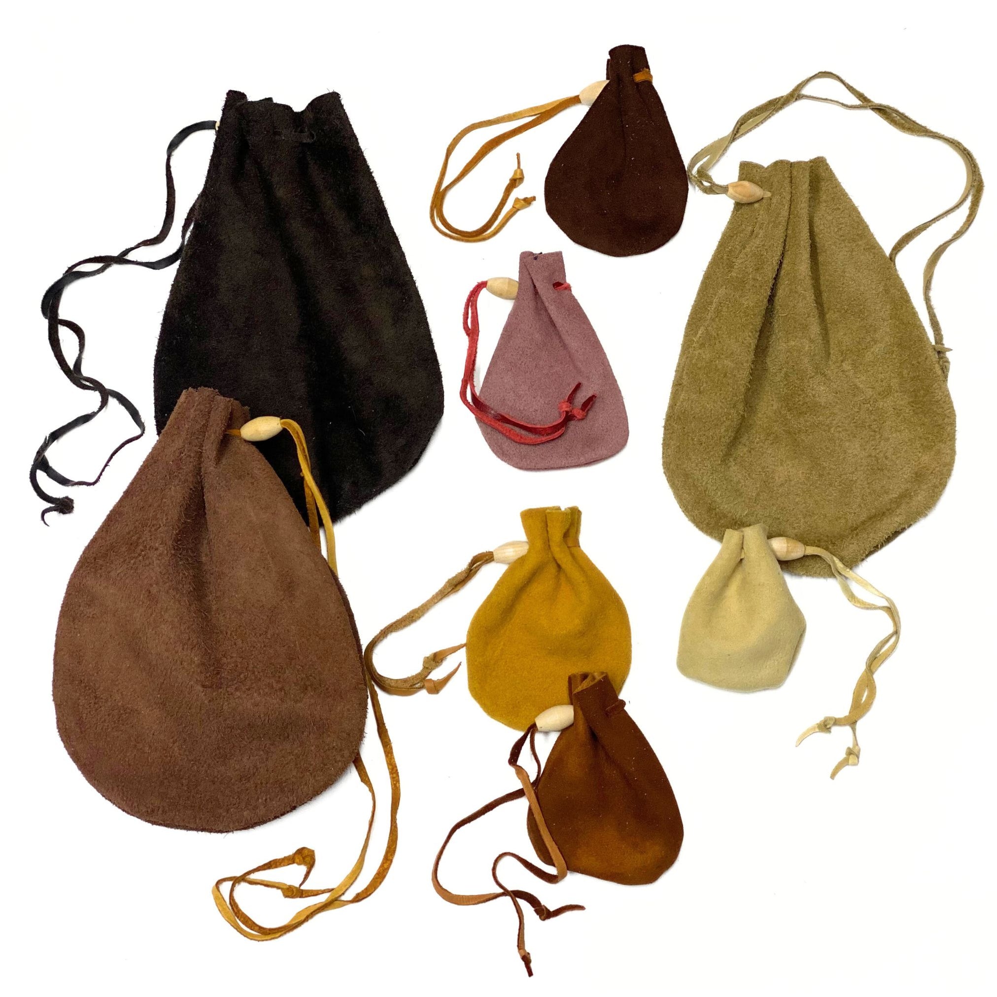 Leather Drawstring Pouch - Suede or Grain Keepsake Holder Bag — Leather ...