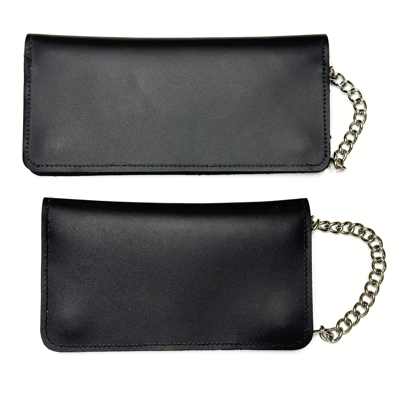 Heavy Duty Black Leather Trucker Wallet with Snaps, Zippers, Credit Ca ...