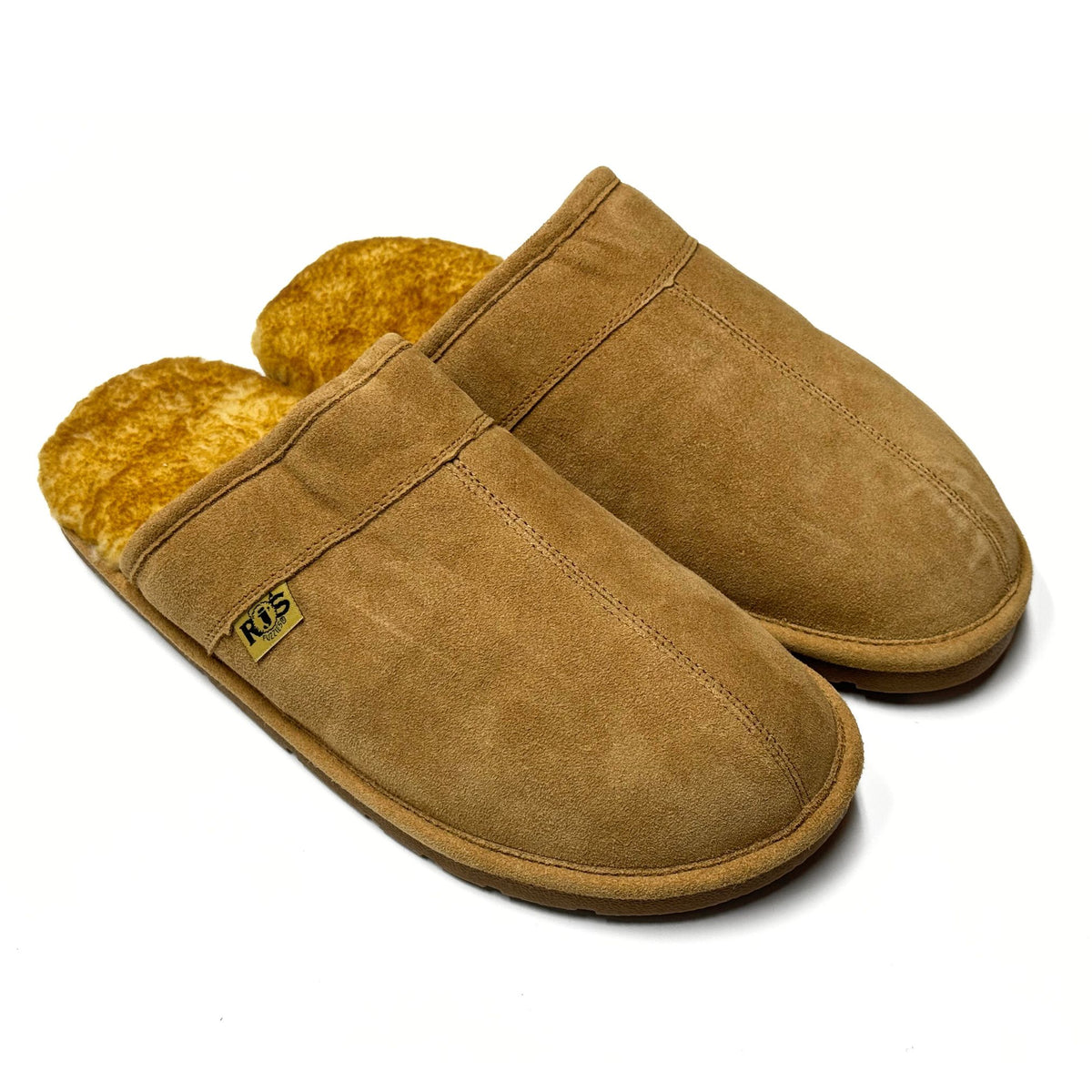 LU Sheepskin Men's Toasty Scuffs - Shearling Slip On Slippers — Leather ...