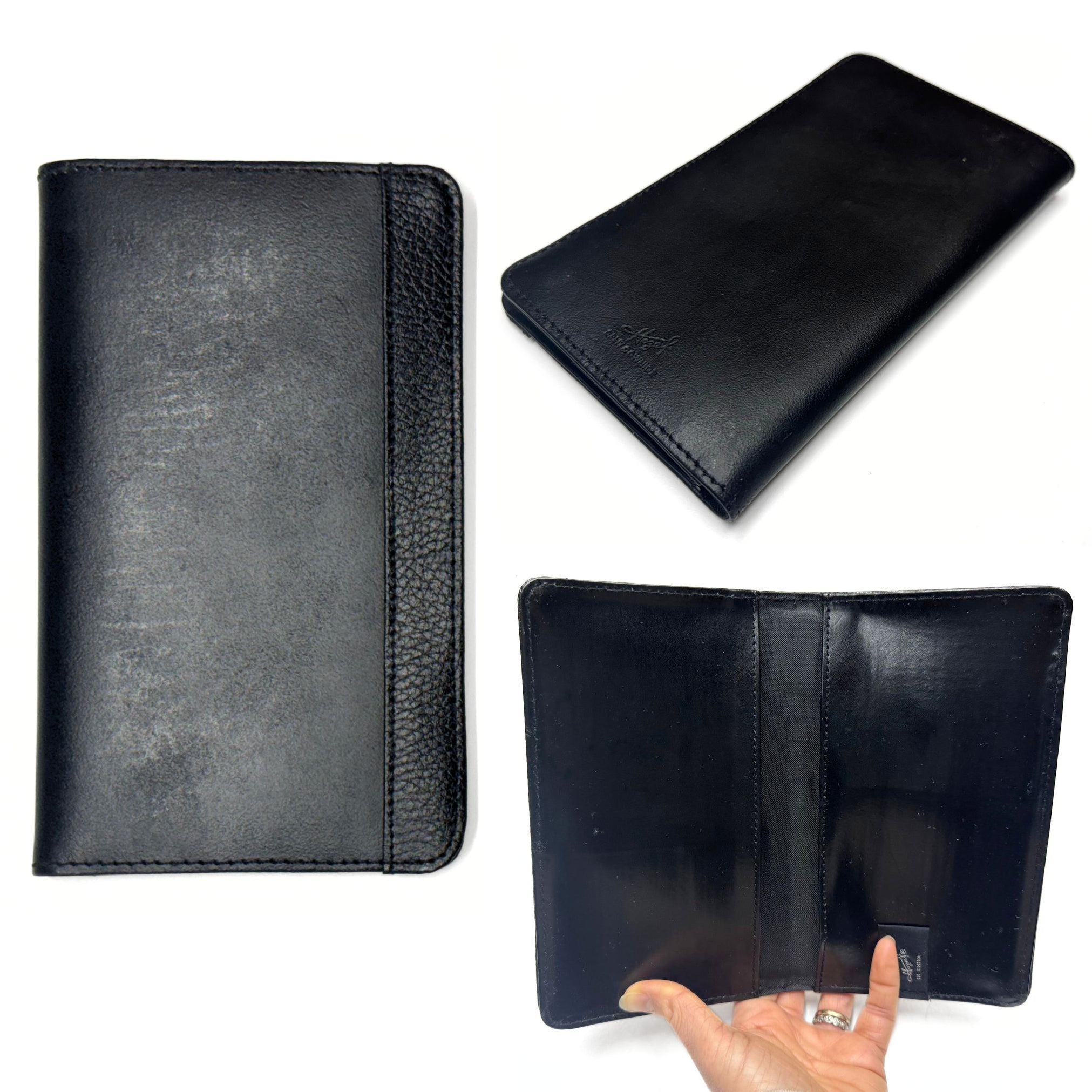 Leather Pocket Secretary - Travel Document Organizer - Notepad or Diar ...