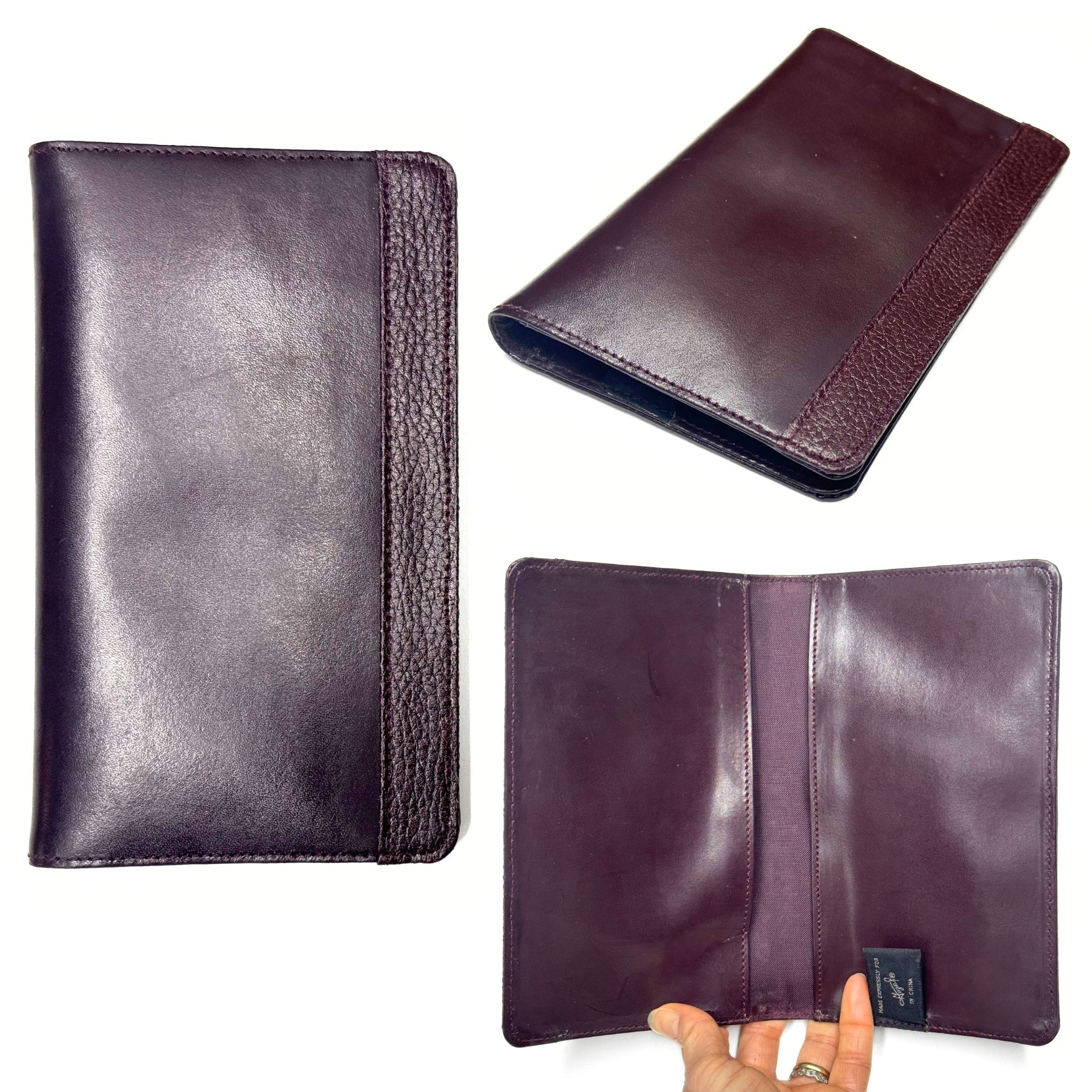 Leather Pocket Secretary - Travel Document Organizer - Notepad or Diar ...