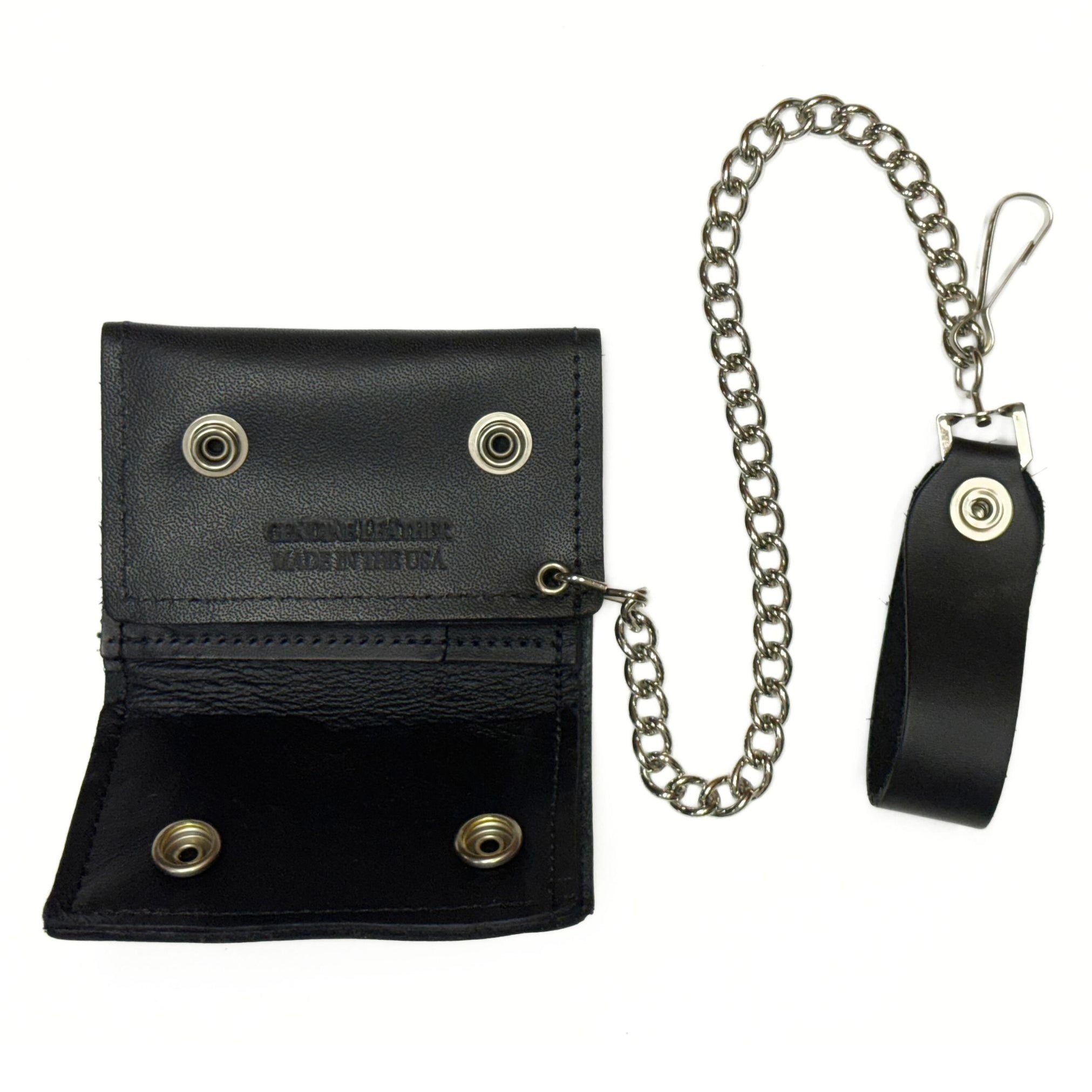 Trifold Trucker Wallet with Chain — Leather Unlimited