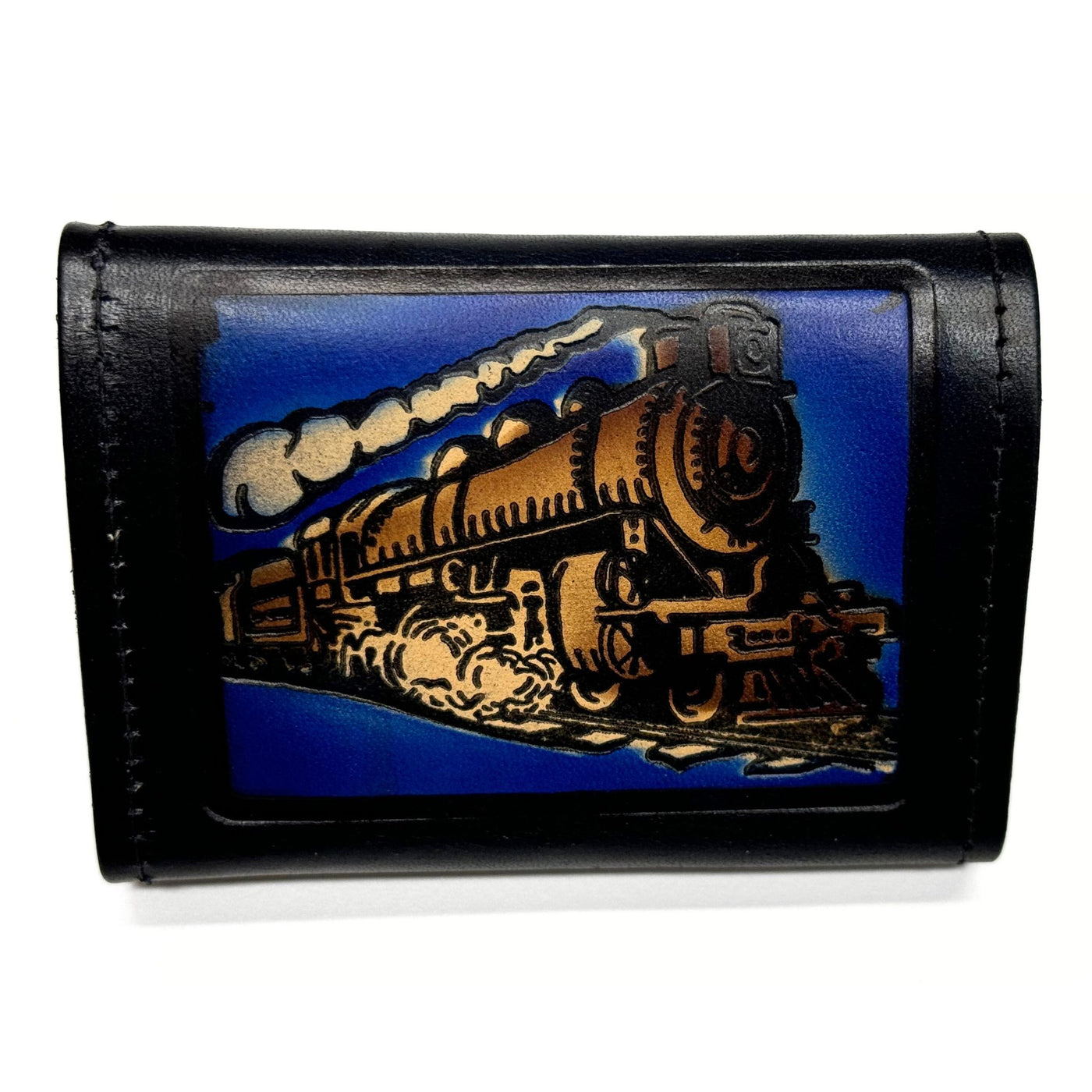 Trifold Embossed Leather Wallet - Train - Eagle - Firefighter - Live t ...