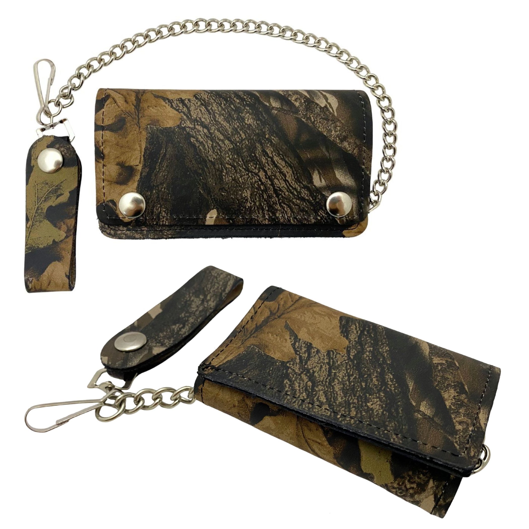 Camouflage Trucker Wallet with Chain - Trifold or Snap Closure ...