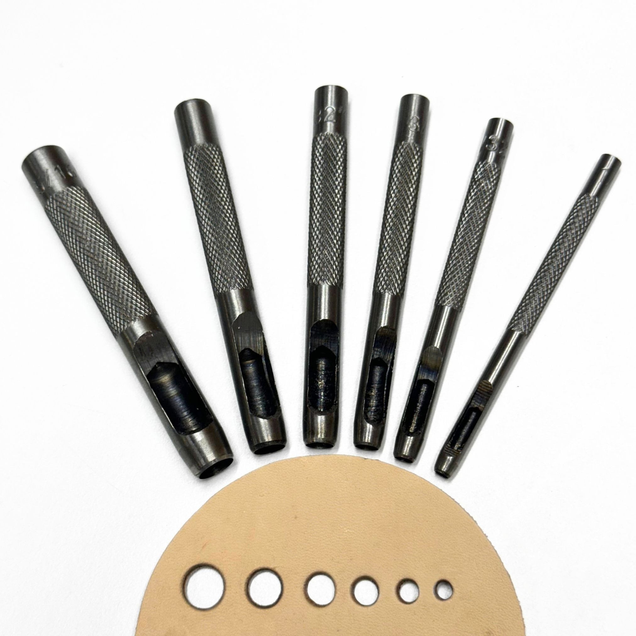 High Carbon Steel Drive Punch 6 Piece Leather Craft Tool Set — Leather ...