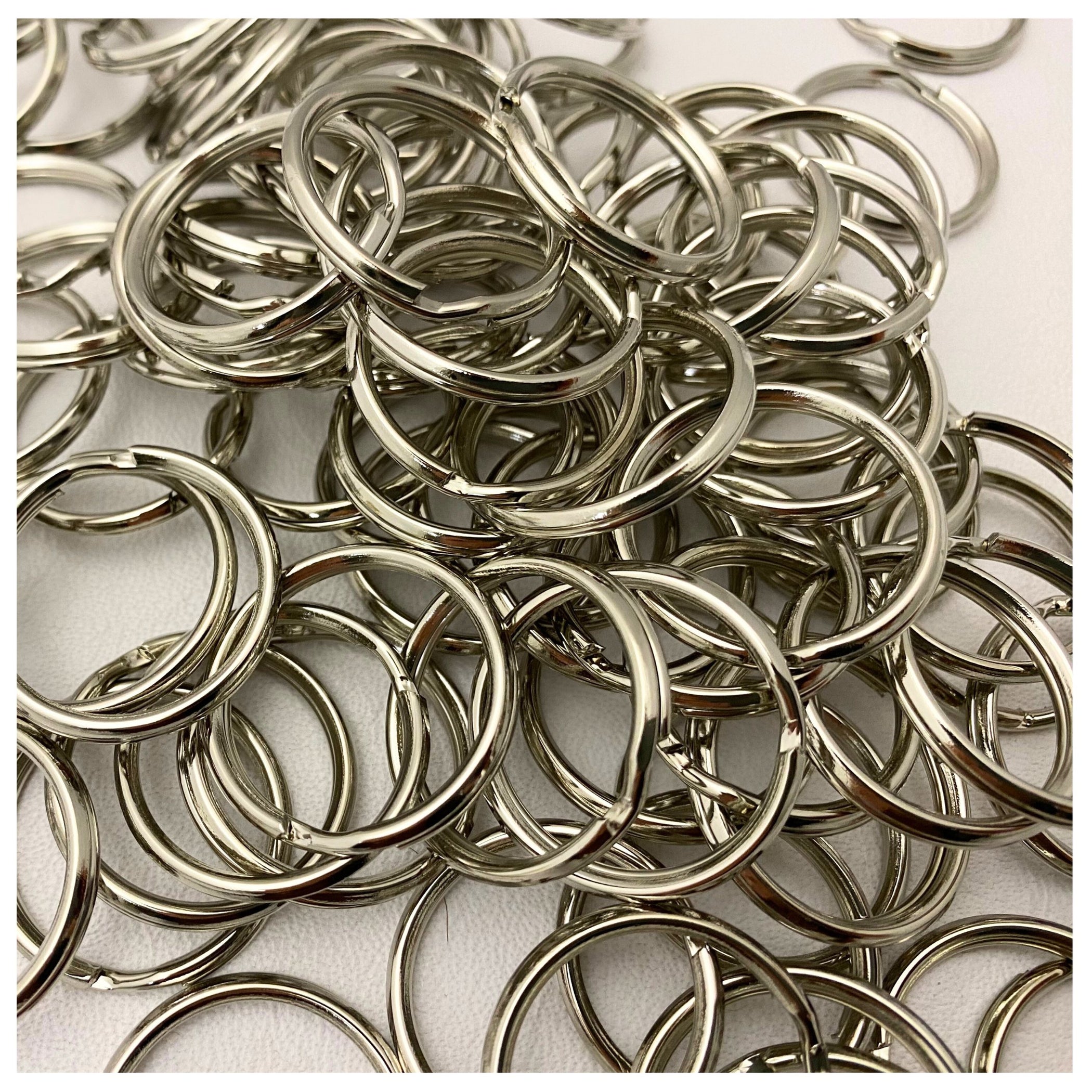 1" Nickel Finish Split Rings - 100 Pack of Key Rings — Leather Unlimited