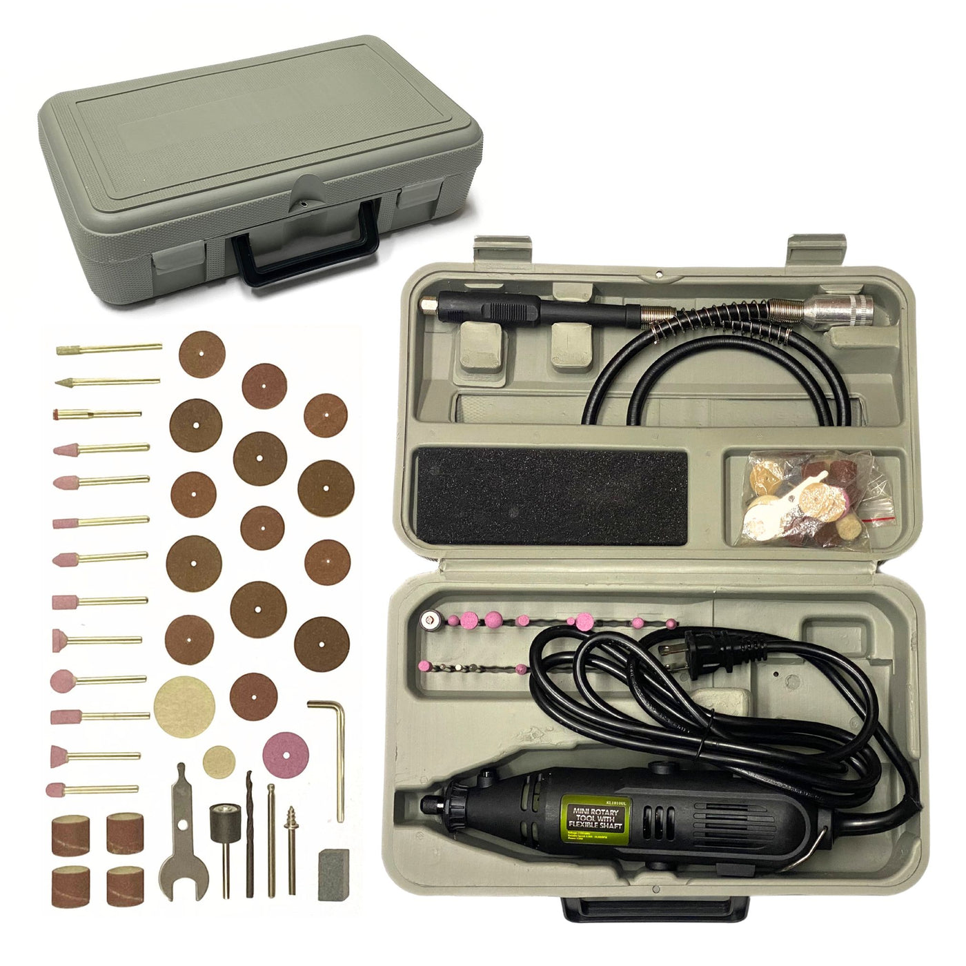 40 Piece Rotary Tool Set - 110V Handheld Rotary Tool with Flexible Sha ...