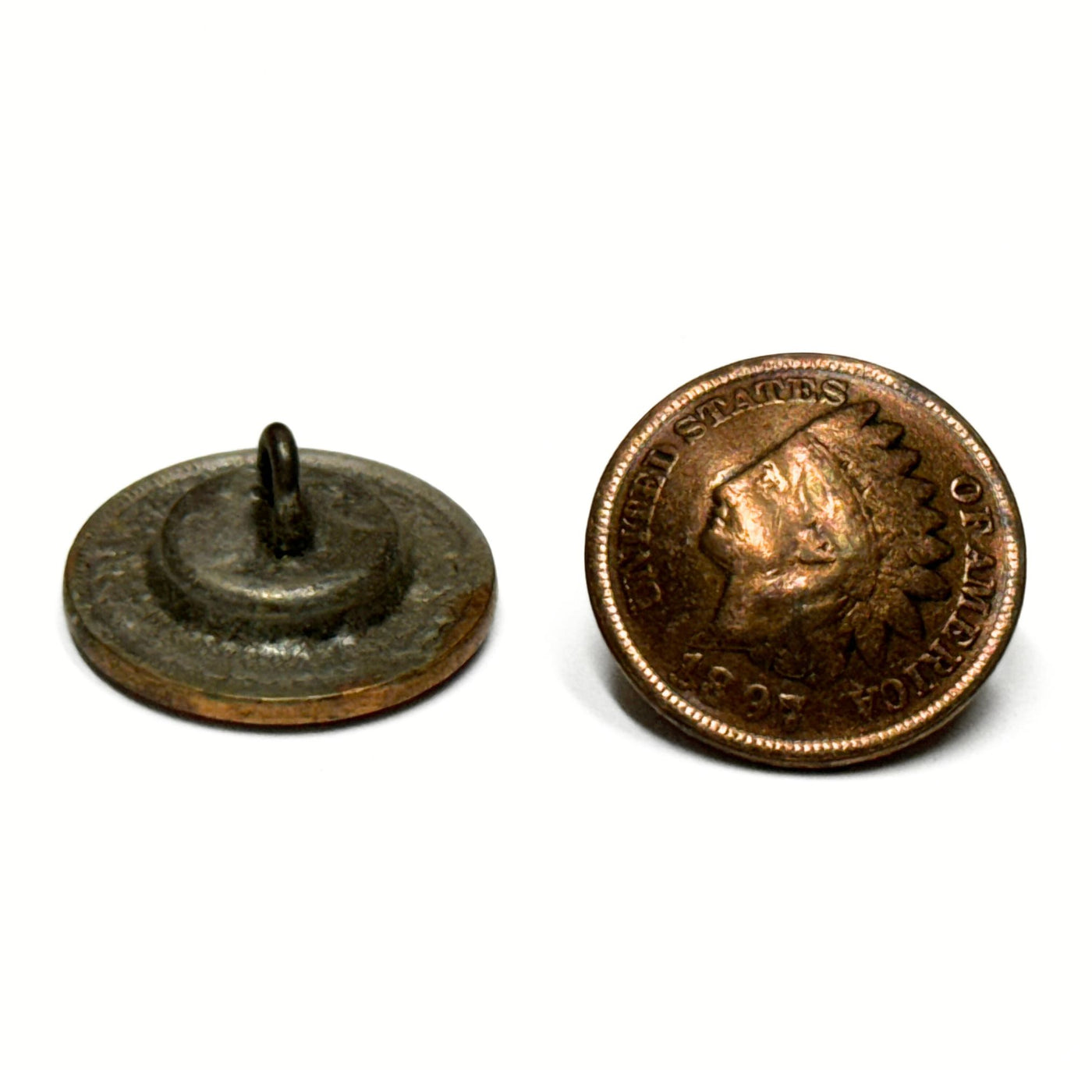 Domed Genuine Indian Head Penny Craft Accents - Button, Rivet, Snap ...
