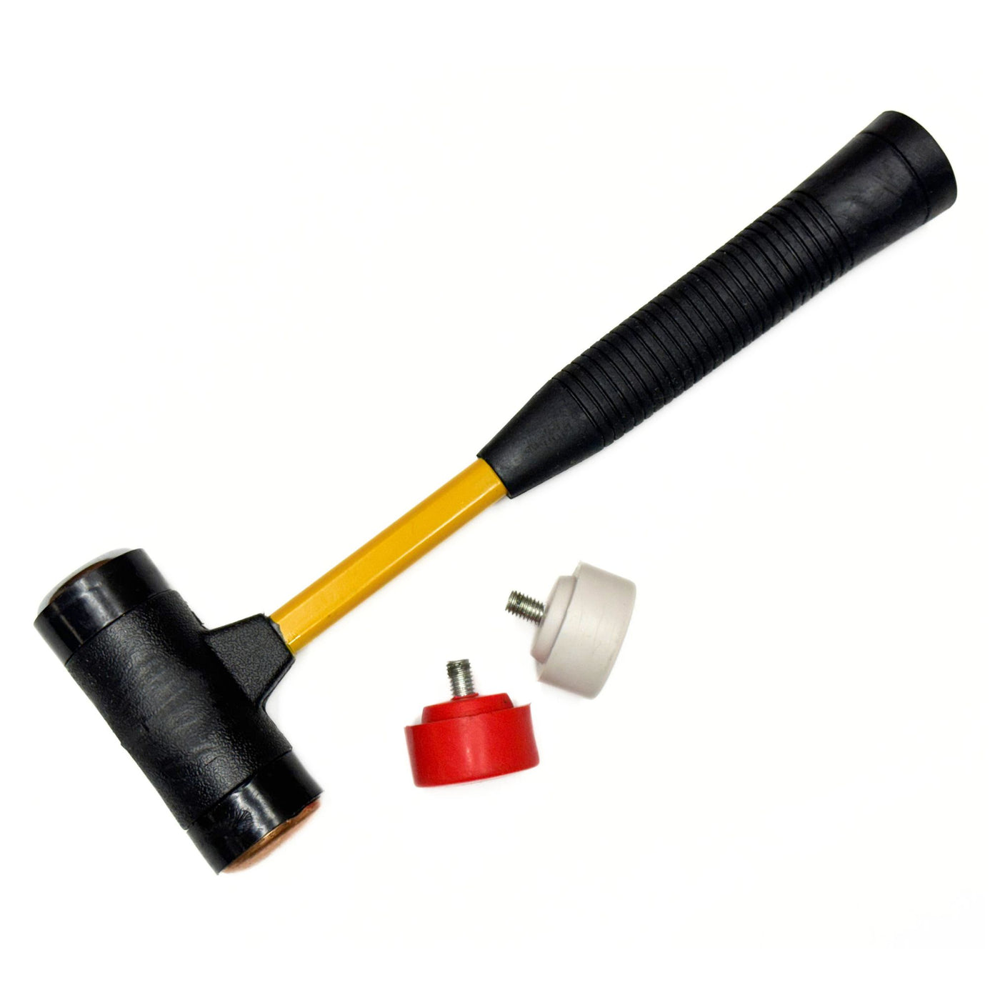 Rubber Mallet with 4 Interchangeable Heads - Steel, Brass, Nylon, Plas ...