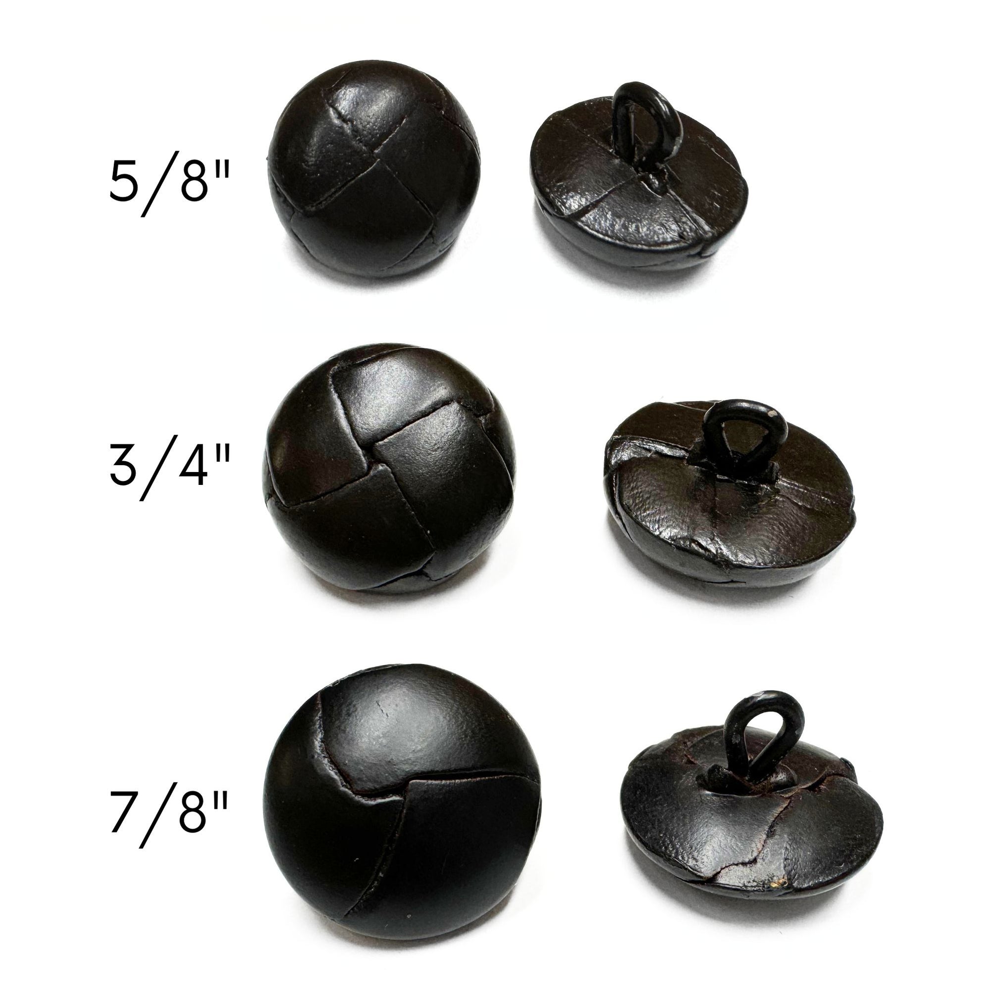 Genuine Vintage Leather Buttons - Black - Brown - Dark Brown - 6 Pack ...