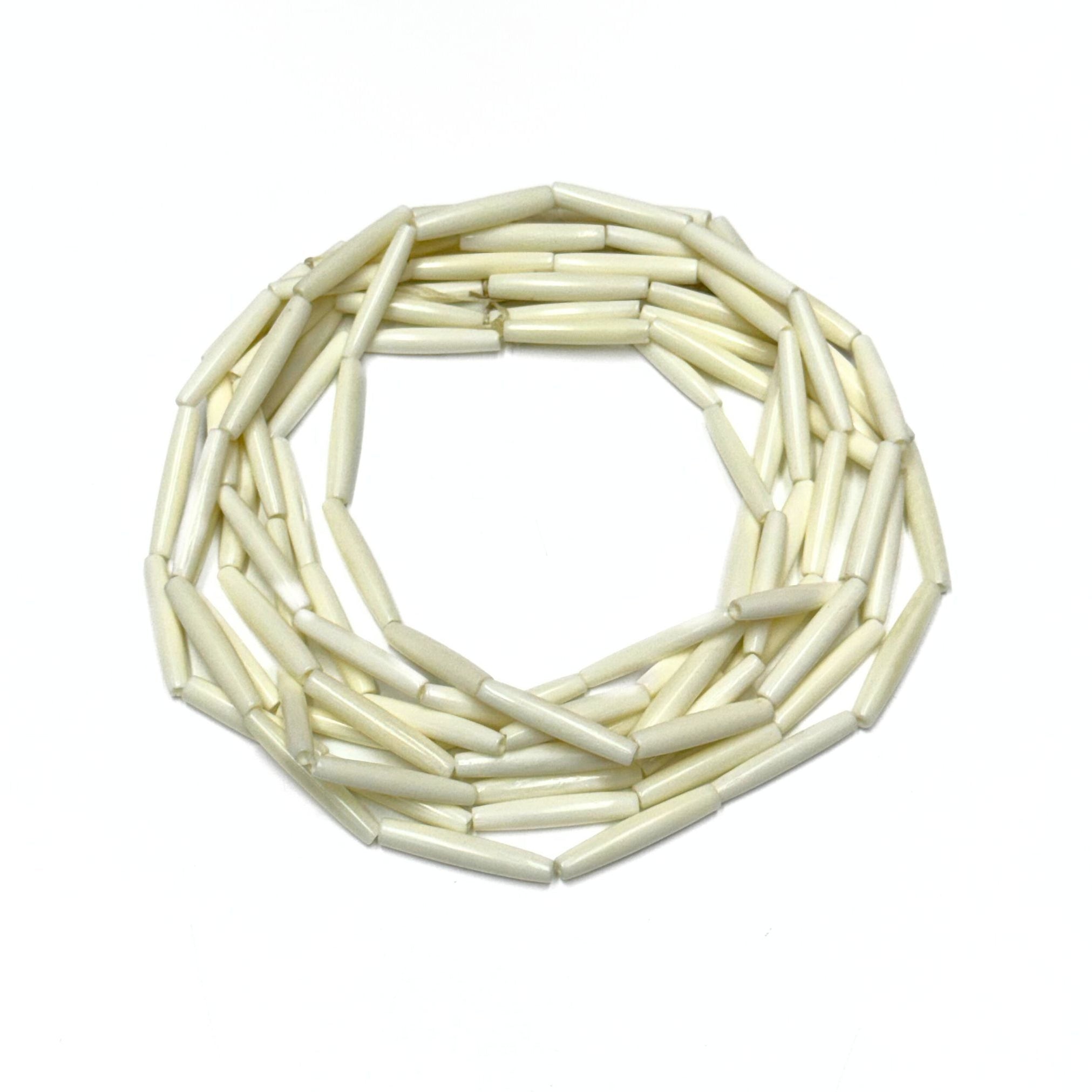 Thin White Bone Hairpipe - .5" - 1" - 1.5" - Pack of 100 Beads ...