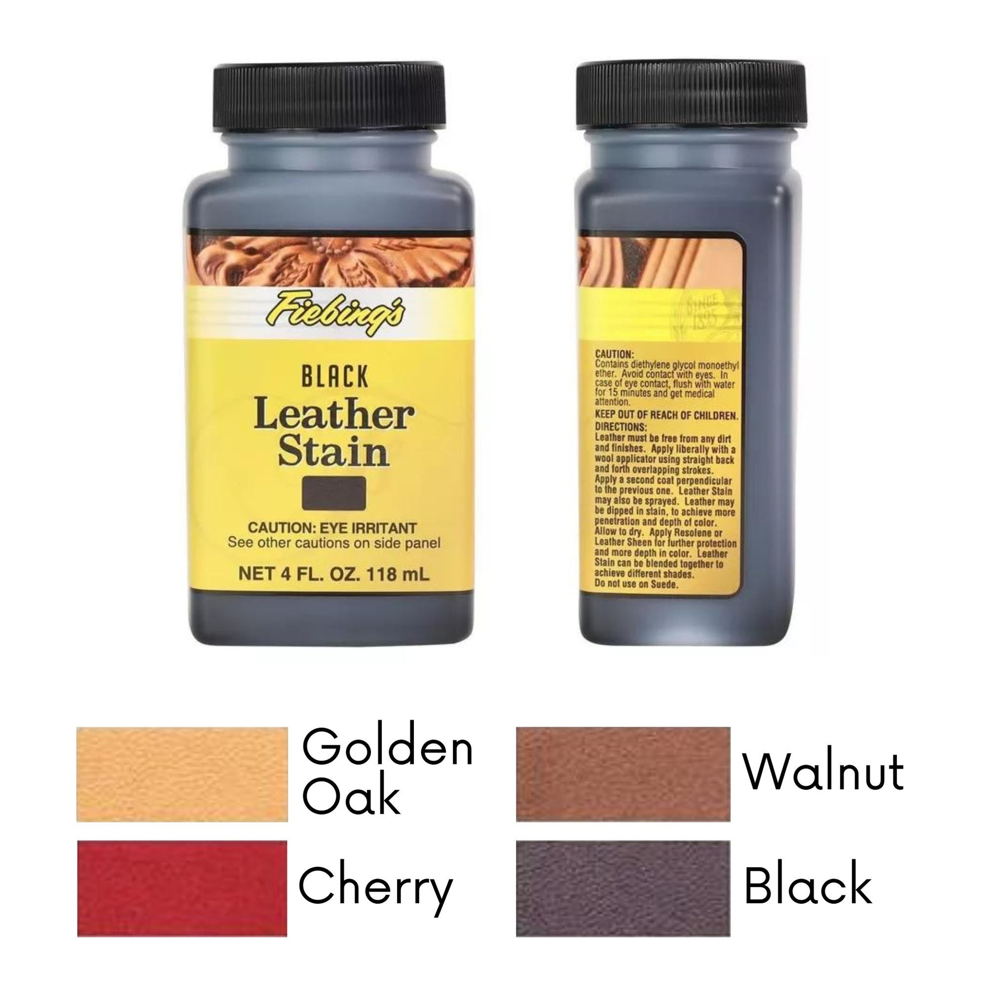Fiebing's Leather Stain - Quart - Black, Cherry, Oak, Walnut — Leather ...