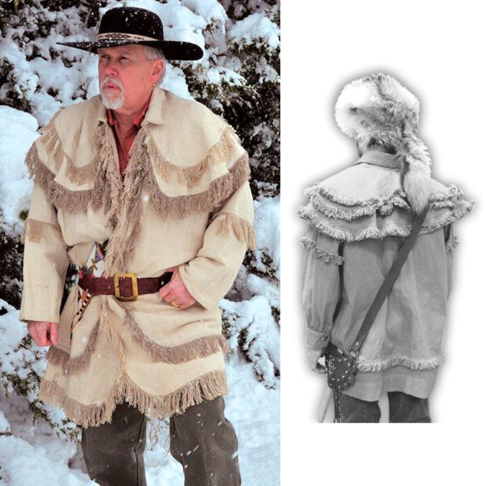 Rifleman Hunting Frock Pattern - Make Your Own Fringed Leather Coat ...