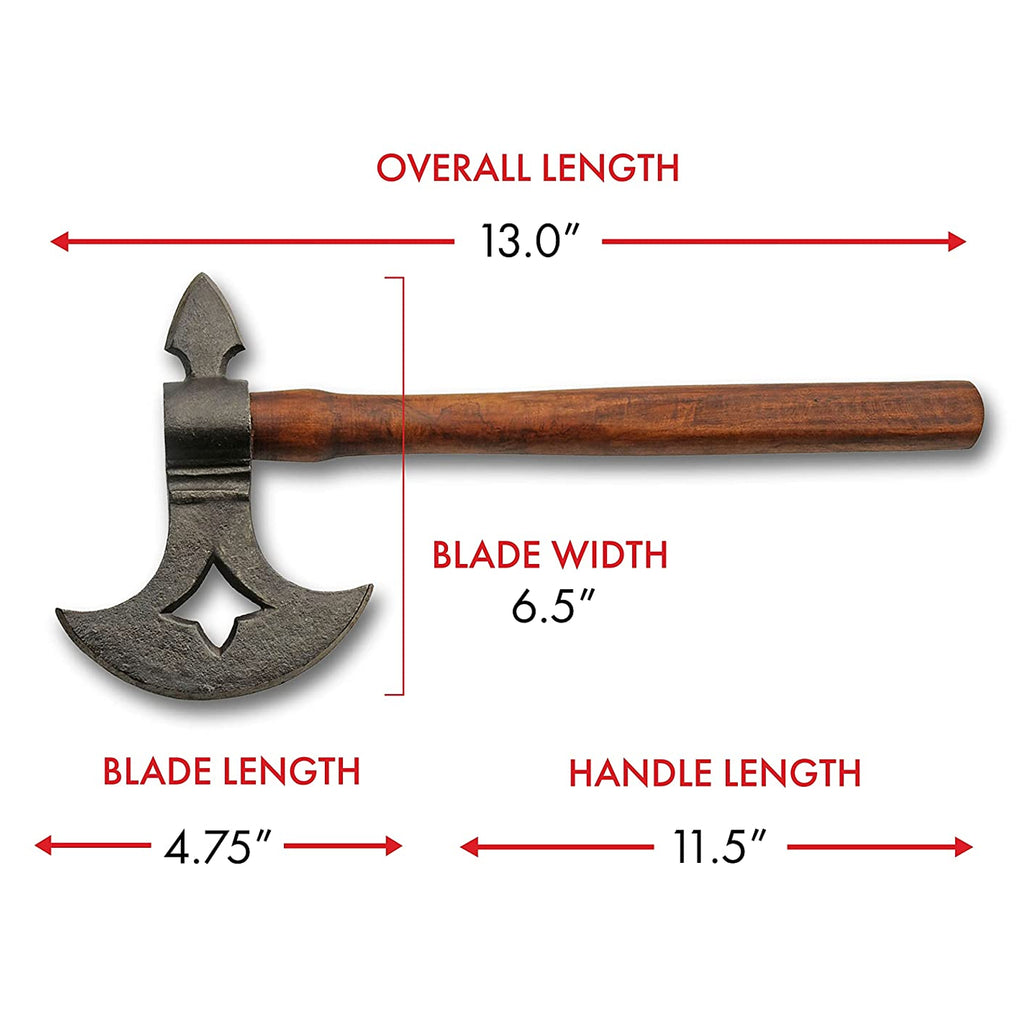 13" Medieval Axe with Wooden Handle | Leather Unlimited