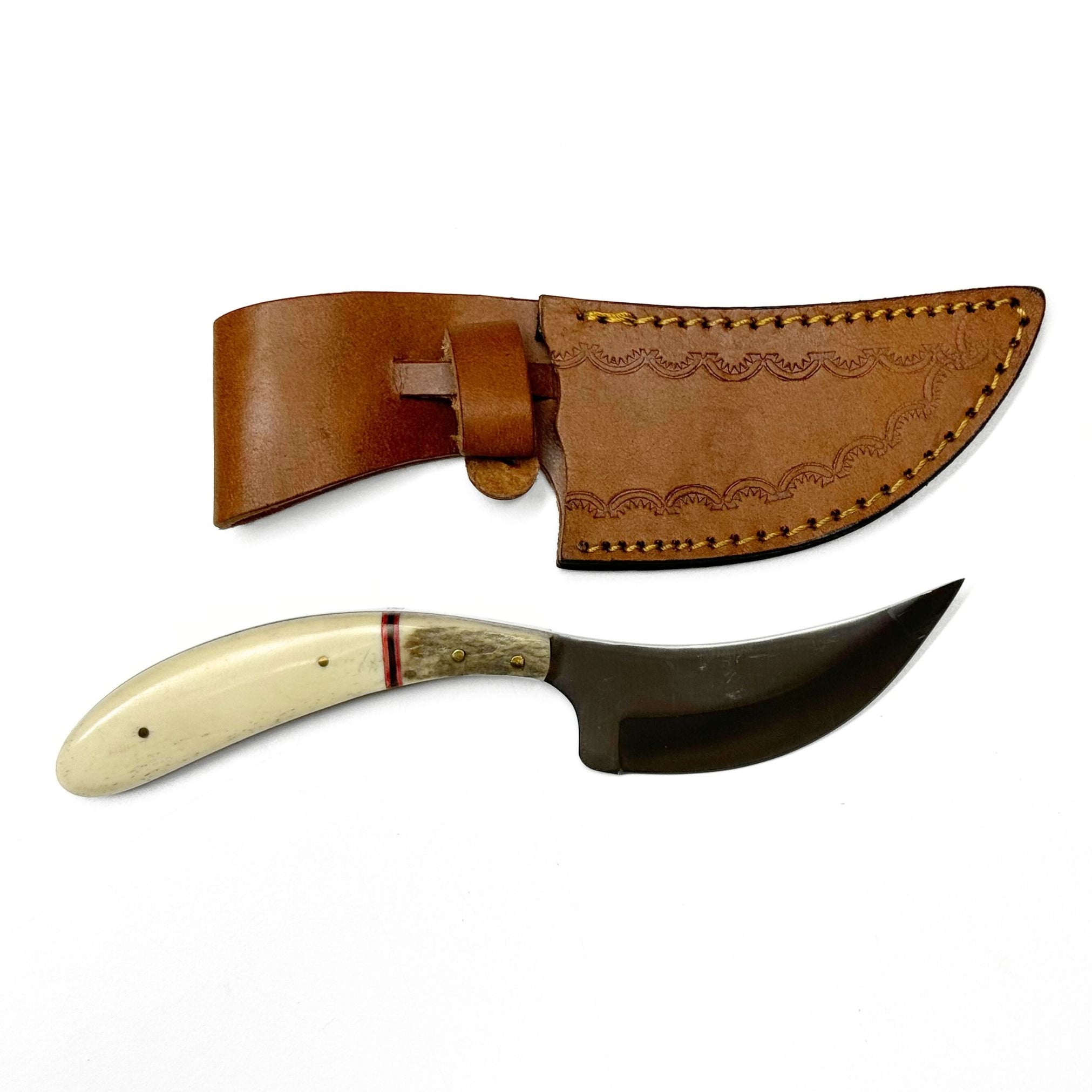 Curved Stag Skinner - Bird Wing Blade Skinner — Leather Unlimited