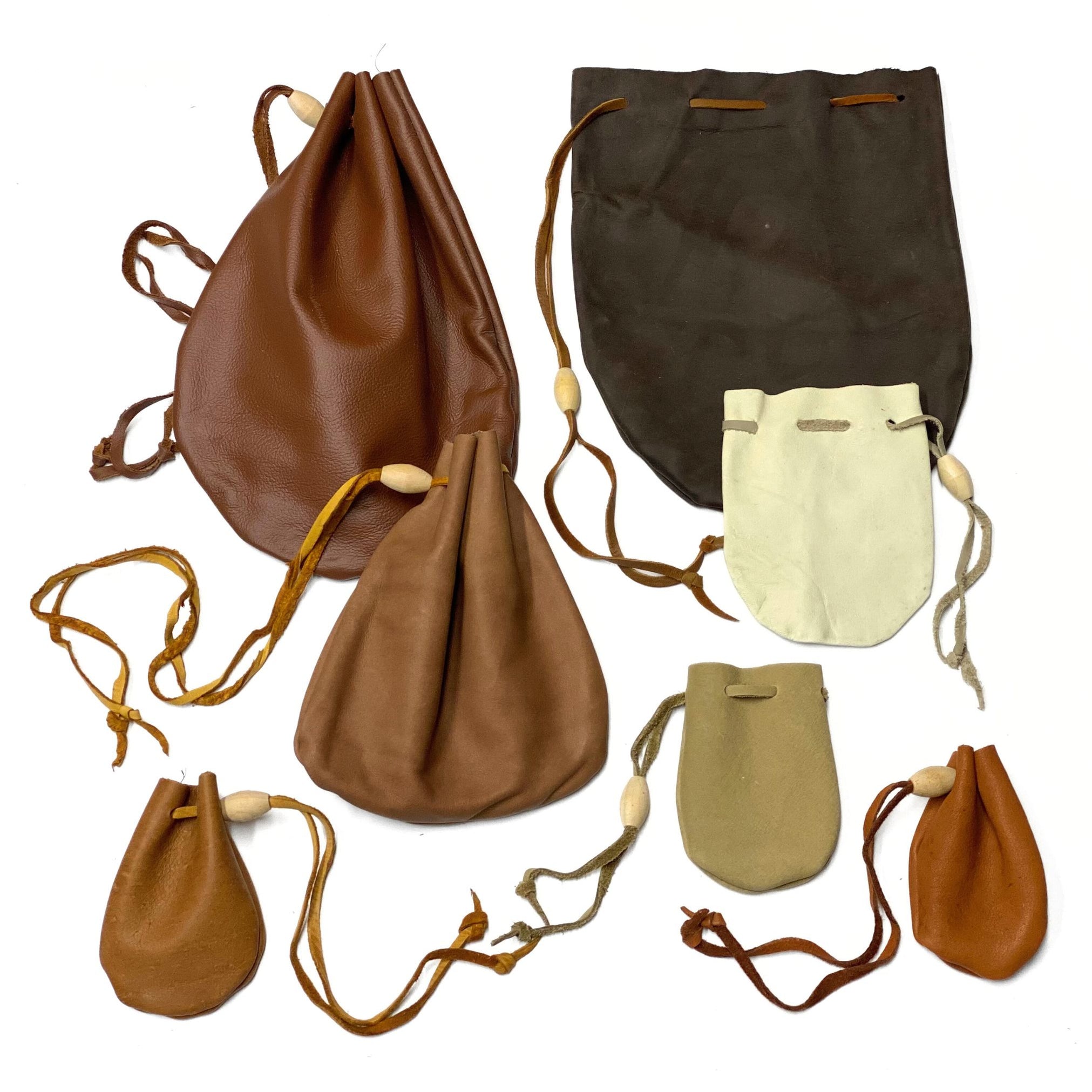 Leather Drawstring Pouch - Suede or Grain Keepsake Holder Bag — Leather ...