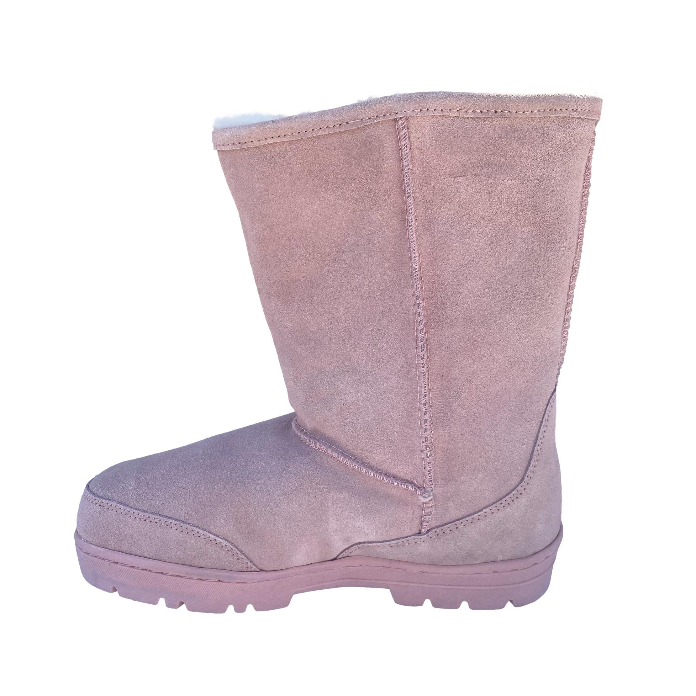 10" Light Pink Boots - Genuine Sheepskin Slip On Boots — Leather Unlimited