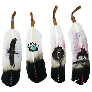 Beautiful Hand Painted Wildlife Themed Feathers — Leather Unlimited