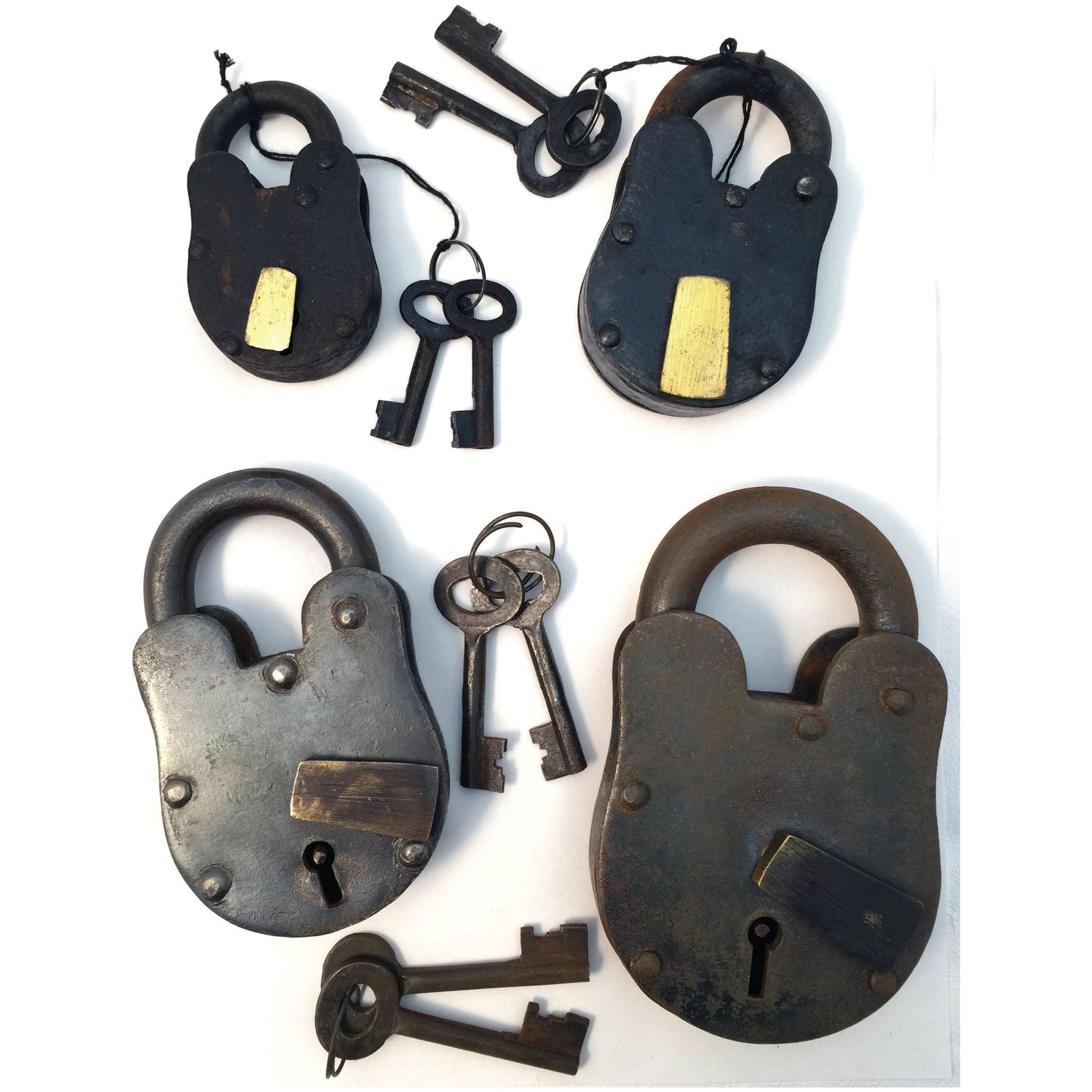 Replica Vintage Steel Padlocks with Keys — Leather Unlimited