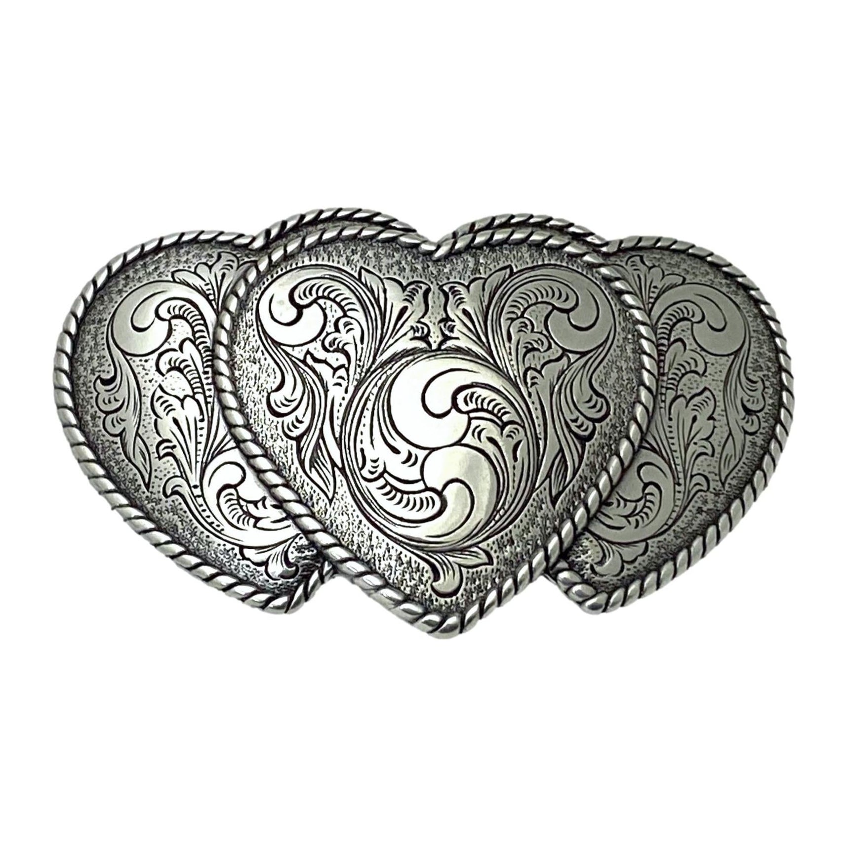 Triple Heart Trophy Belt Buckle — Leather Unlimited