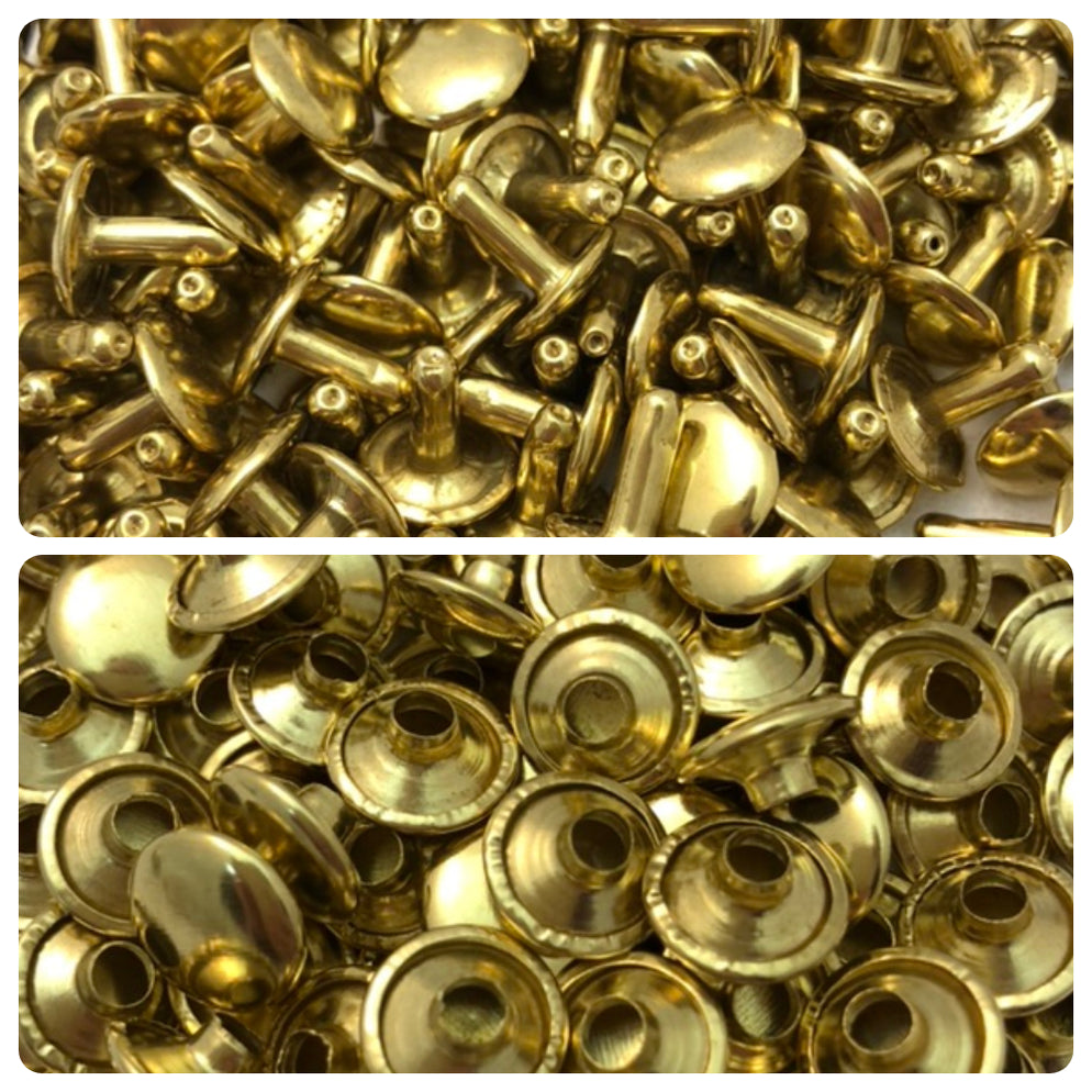 Brass & Nickel Rivets for Leather Crafts - 3/8" Long Stem — Leather ...