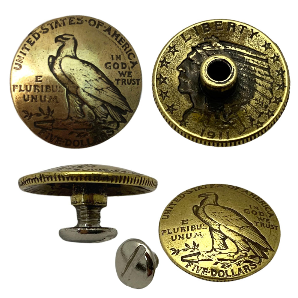 Gold Eagle Screw Back Conchos - 3/4" - 4 pack — Leather Unlimited