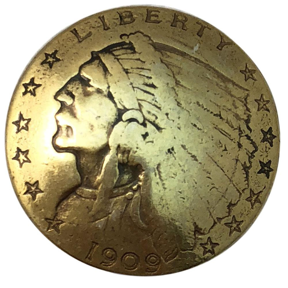 4 Pack Gold Indian Head Screw Back Conchos - 5/8" — Leather Unlimited