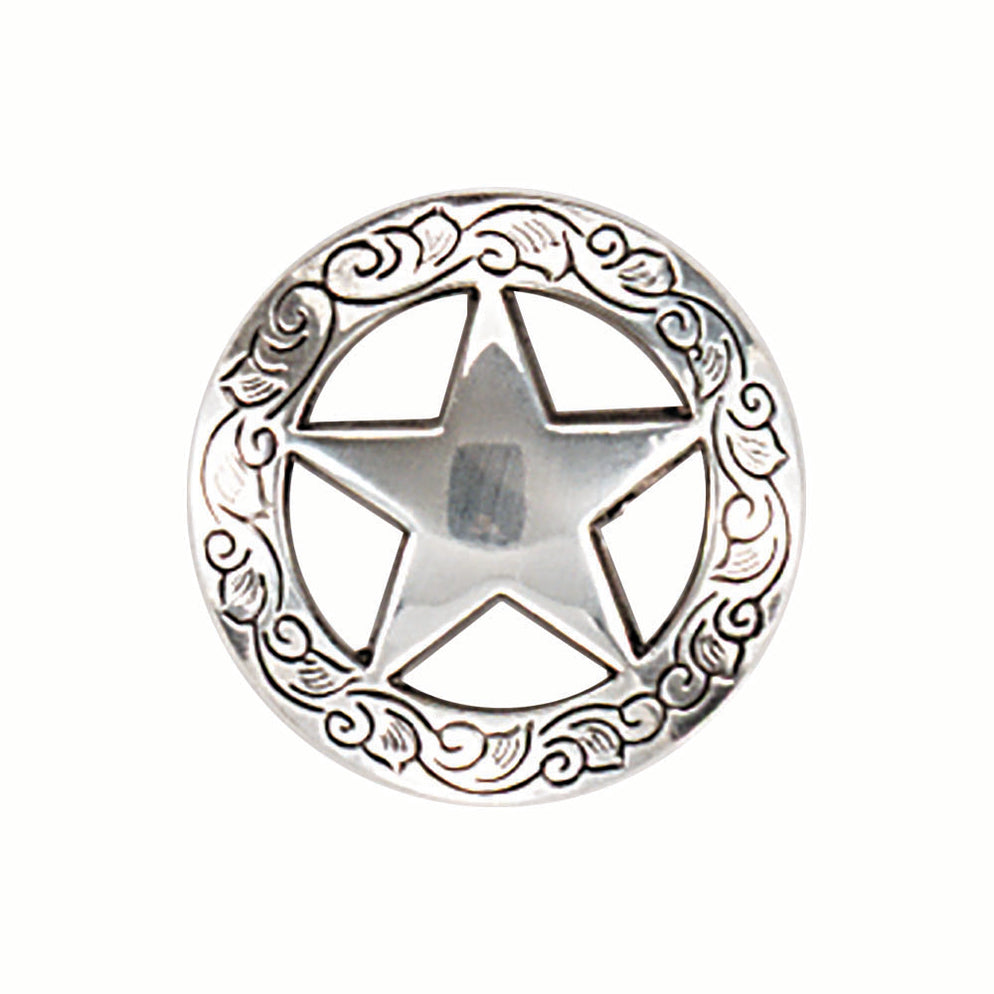 4 Pack Star Screw Back Conchos with Leaf Border - 1 1/2" — Leather ...