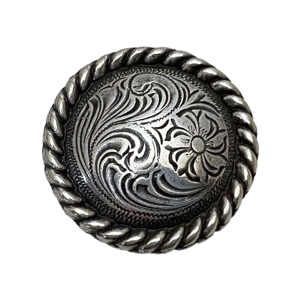 4 Pack Flower Screw Back Conchos with Braided Edge - 1 1/4