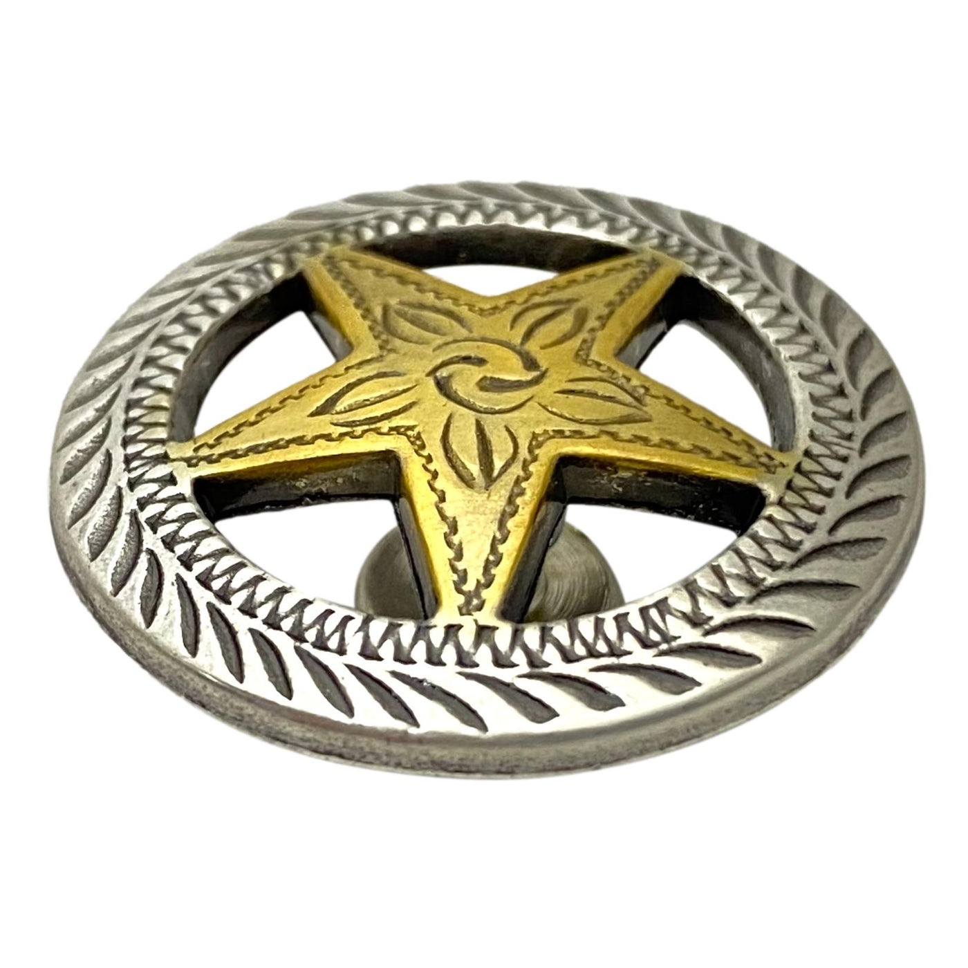 4 Pack Two Toned Gold Star with Silver Roped Edge Screw Back Conchos ...