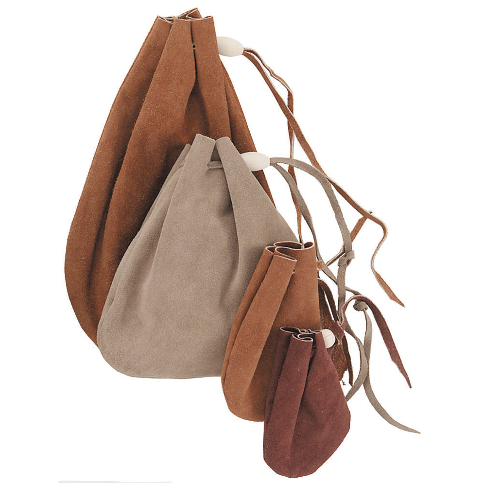 Leather Drawstring Pouch - Suede or Grain Keepsake Holder Bag — Leather ...