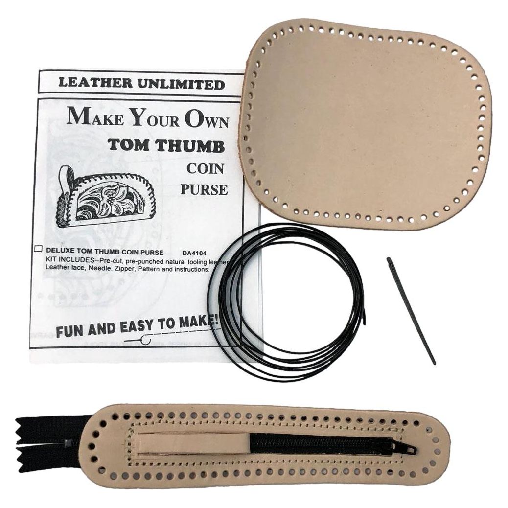 Tom Thumb Coin Purse Leather Craft Kit - Make Your Own Small Zipper Co ...