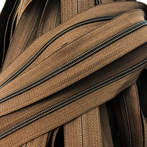 Strong Self Healing Nylon Zipper Chain for Crafts - Brown - Black - 20 ...