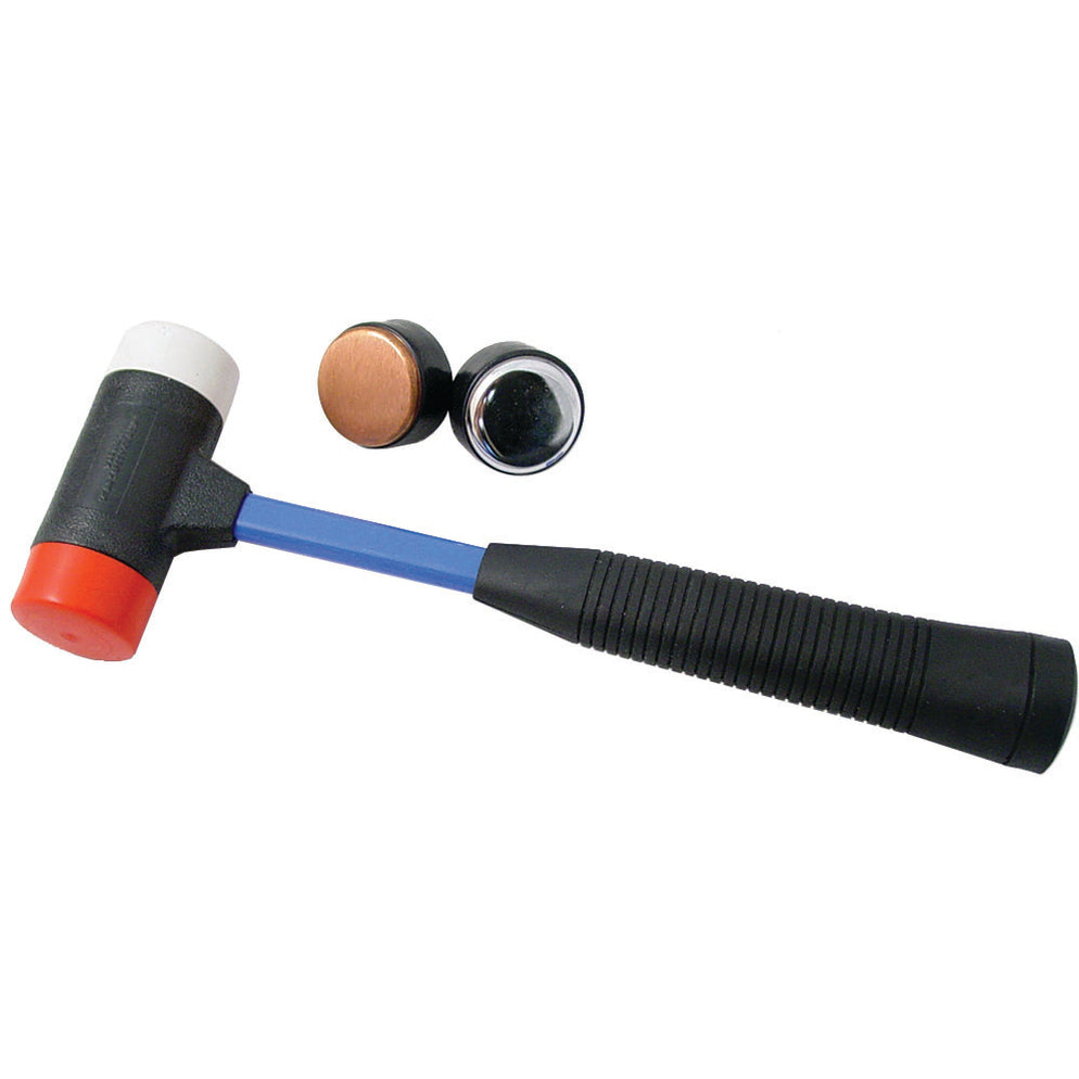 Rubber Mallet with 4 Interchangeable Heads - Steel, Brass, Nylon, Plas ...