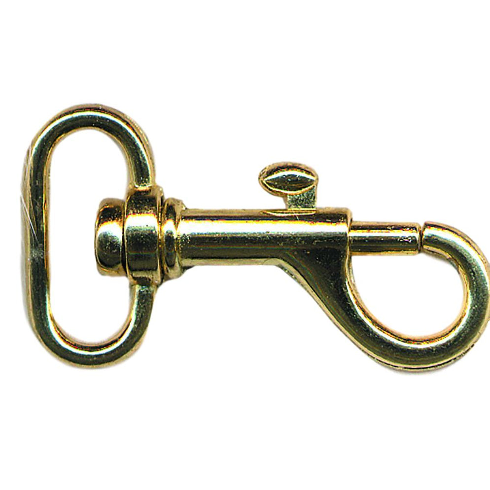 Brass Plated Snap Hook Rounded Rectangle Ring - 0.75" x 1.75" — Leather ...