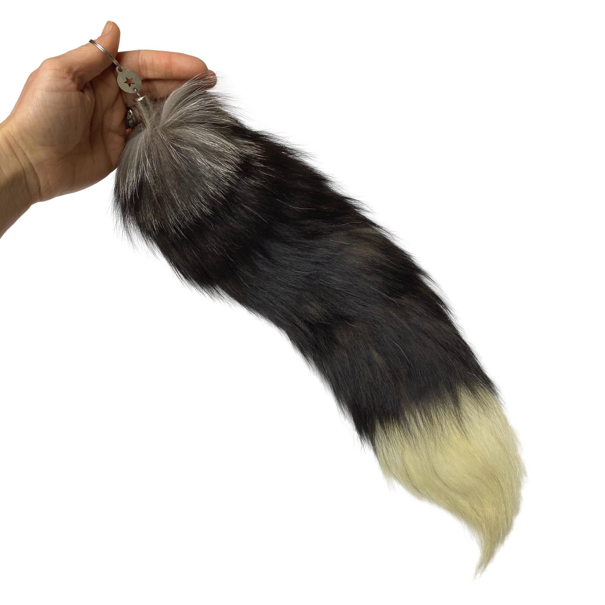 Authentic Large Silver Fox Tail - Genuine Fur Tail for Crafts and Cost ...